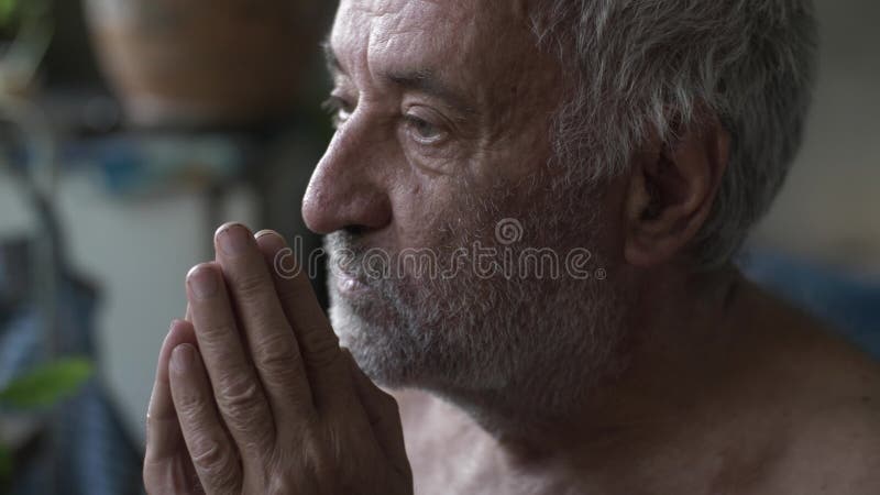 Old Poor Man Praying at Home Stock Footage - Video of funeral, belief ...
