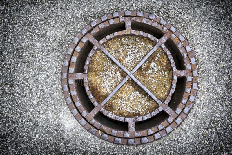 Old manhole stock photo. Image of gray, underground, round - 37550972