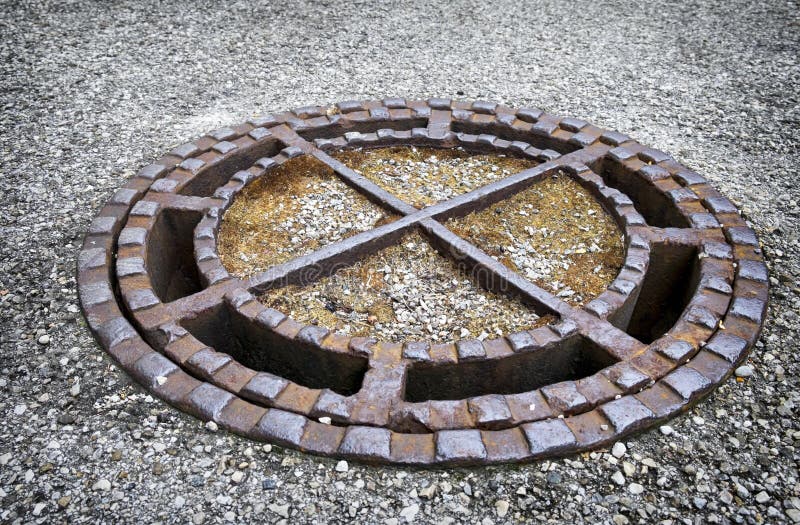Old manhole stock photo. Image of metal, sewer, street - 38942722