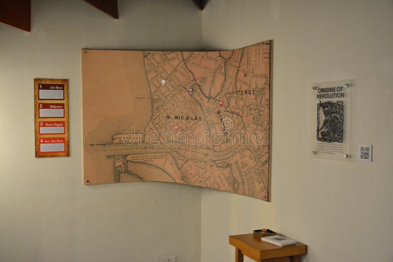 Old Manila Map at Chinatown Museum in Manila, Philippines Editorial ...