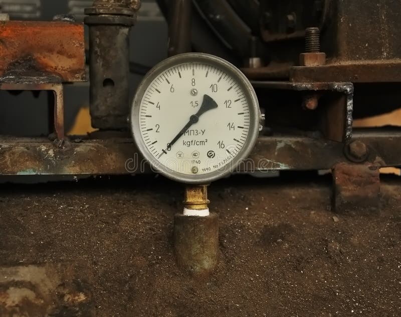 Old Manometer with White Scale Stock Photo - Image of symbols ...