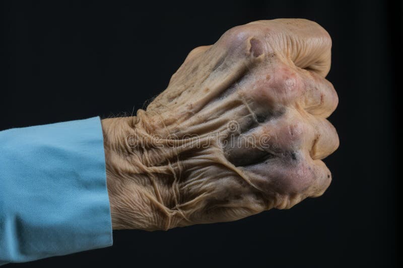An Old Mans Hand with Wrinkles on it Stock Illustration - Illustration ...