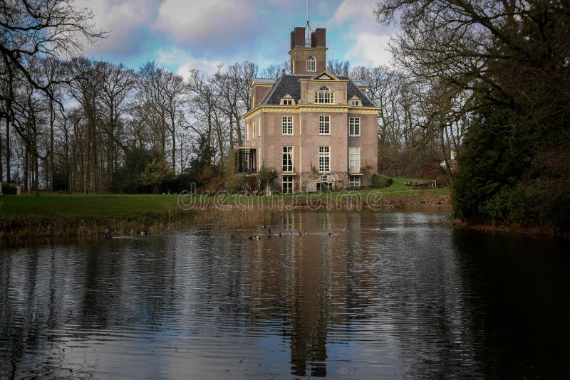Old Mansion in Netherlands with a Lake View Stock Photo - Image of ...