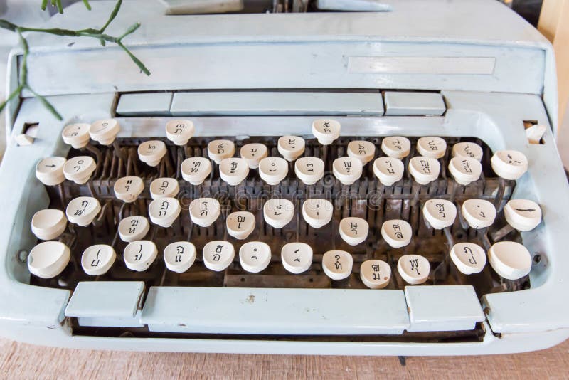 Old Manual Typewriter Keys in Thai Language. Stock Photo - Image of ...