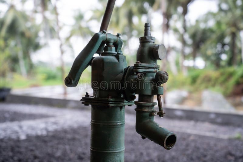 Old Manual Water Pump. Vintage Cast Iron Water Pump with Handle for ...