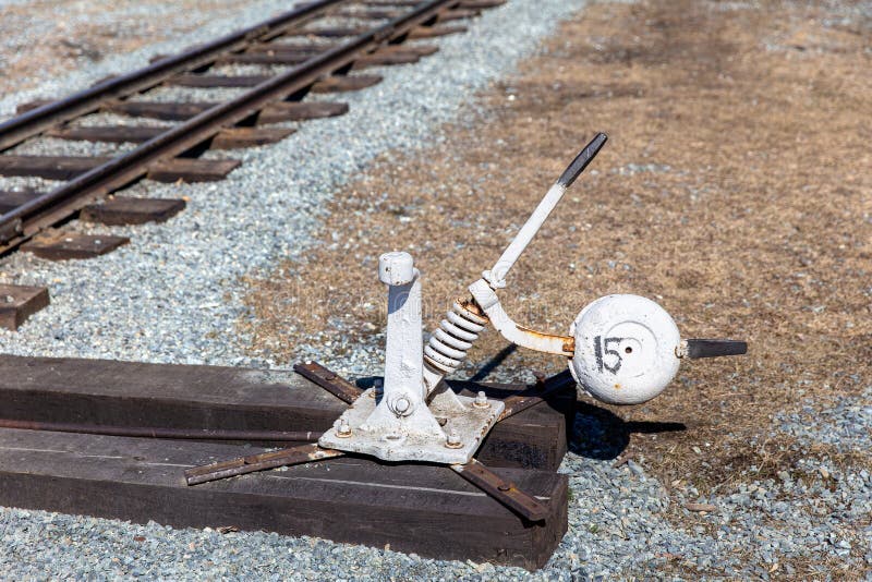 Old Manually Control Device for a Railway Switch Stock Photo - Image of ...