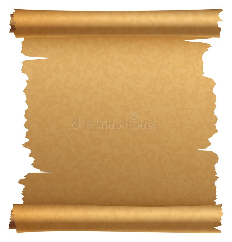 Old Manuscript Mockup. Brown Vertical Paper Scroll Stock Vector ...