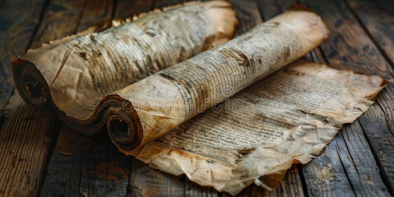 Old Manuscript Parchment Hebrew Text Ancient Biblical Scroll Prophets ...