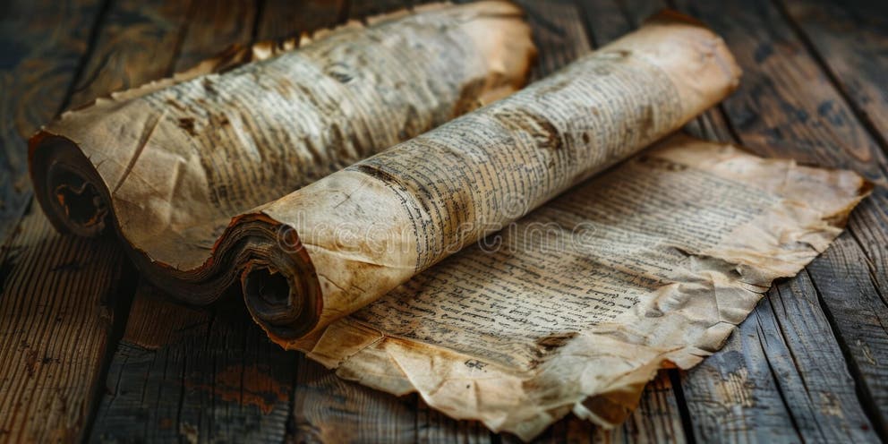 Old Manuscript Parchment Hebrew Text Ancient Biblical Scroll Prophets ...