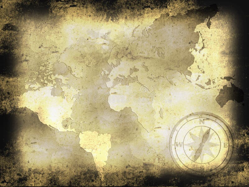 Old map stock illustration. Illustration of globe, paper - 16408355