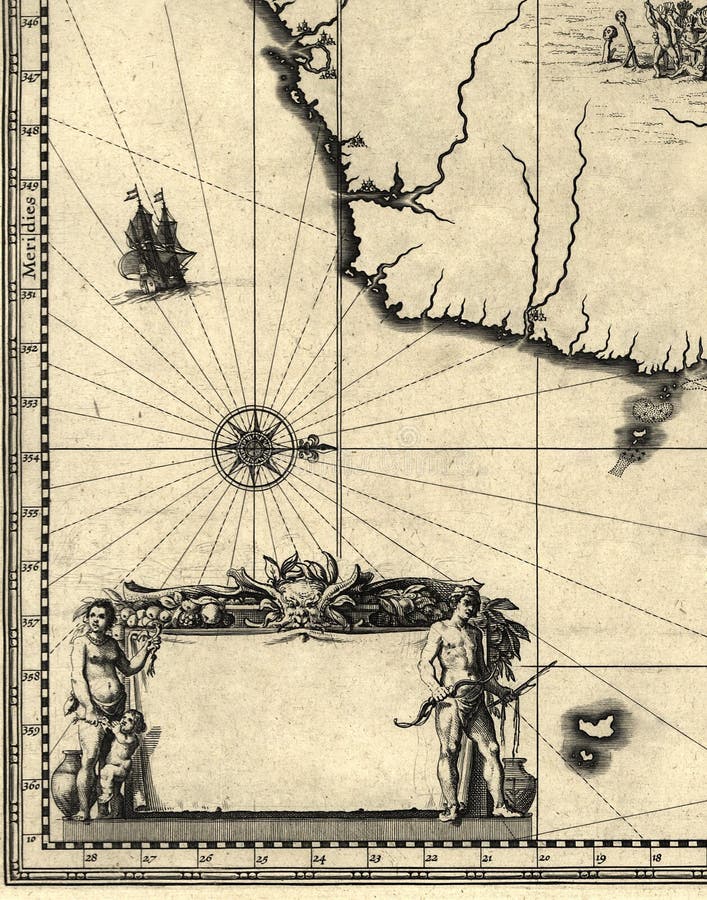 1539 Fragment of Map by Olaus Magnus, Depicting the Mythical Island of ...