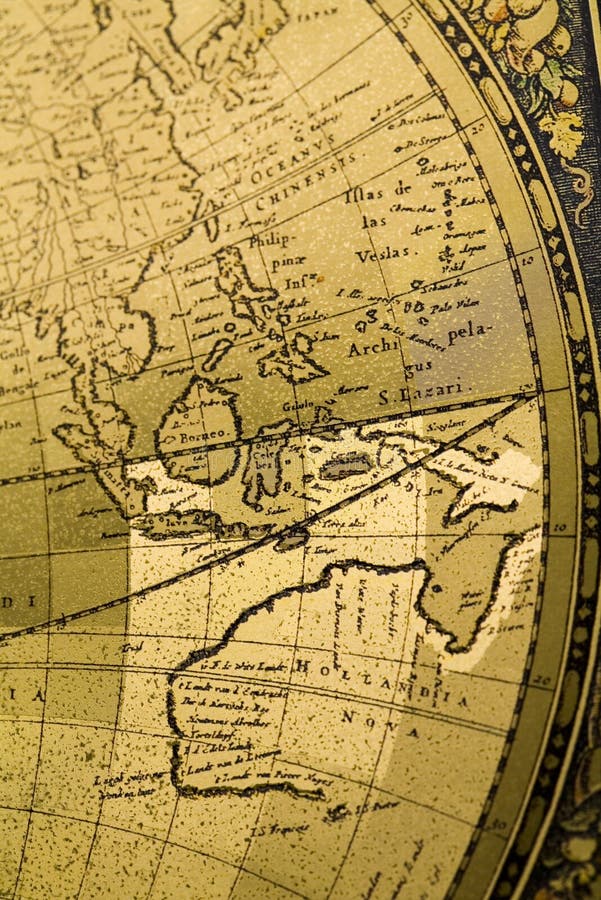 Old Map - Sea Sailing Chart Stock Photo - Image of continents, islands ...
