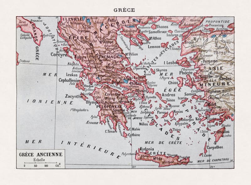 Old Map of the Ancient Greece Stock Image - Image of obsolete ...
