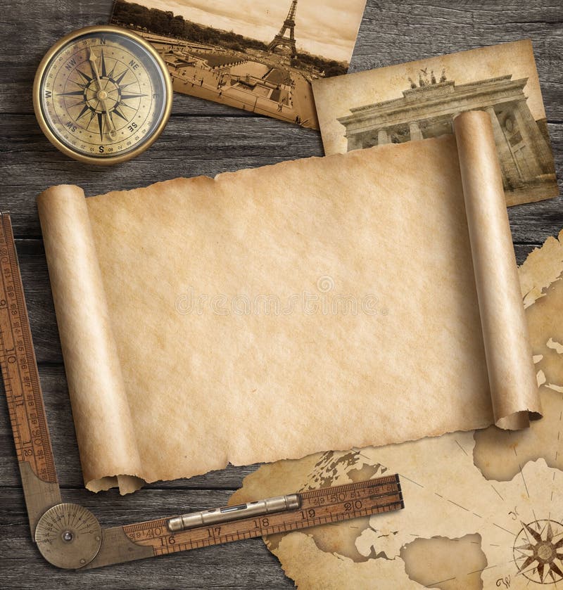 Old Map Background with Compass. Adventure and Travel Concept. 3d ...