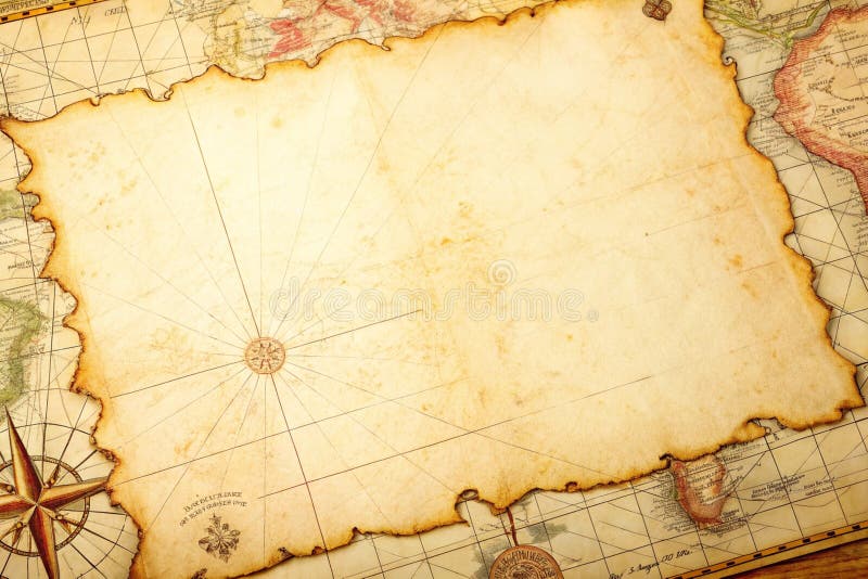 Old Map Background with Copyspace in Center Stock Illustration ...