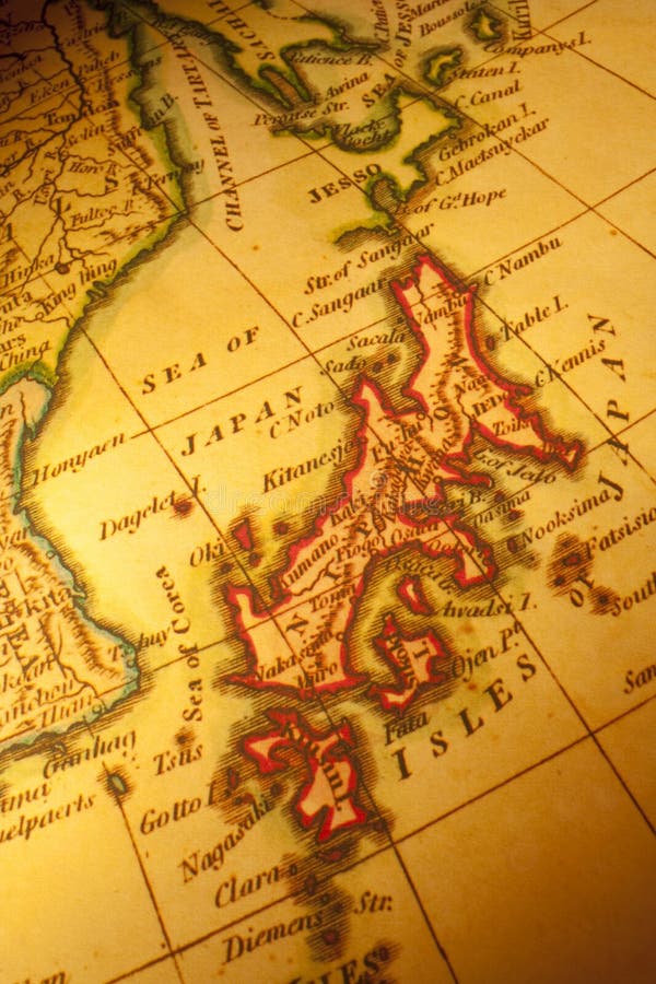 Japan old map stock photo. Image of white, town, tokyo - 17022448