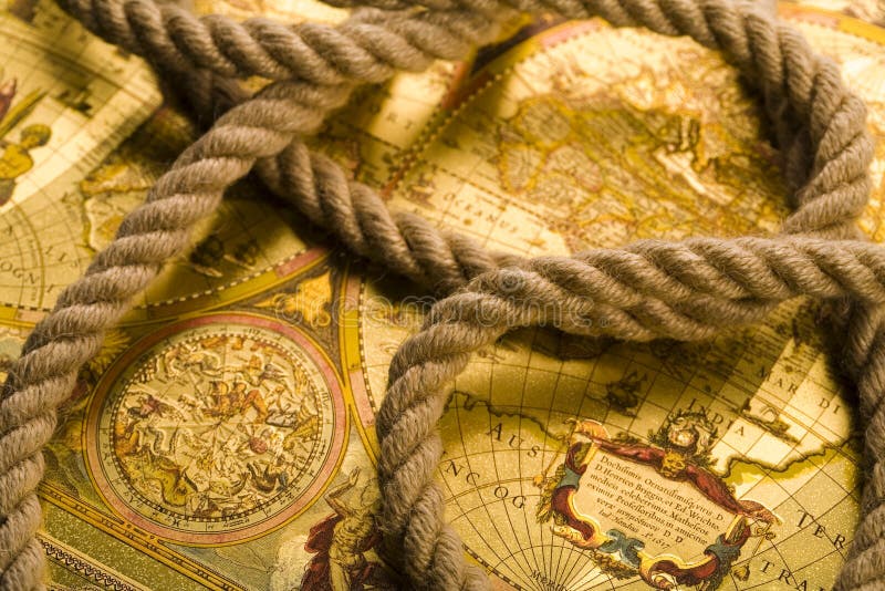 Old map & Rope stock photo. Image of continent, design - 6323242