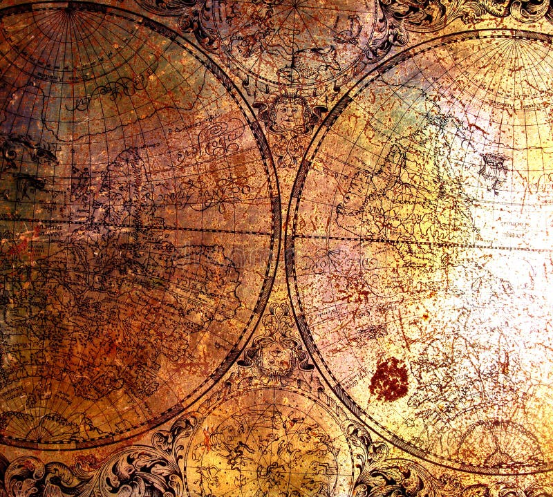 Old map on rusty metal stock image. Image of decoupage - 30130697