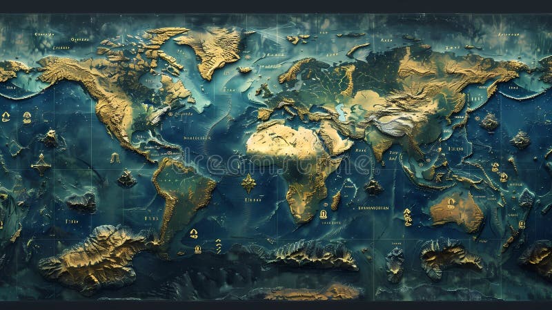 Old Map of the World in Vintage Style, Elements of this Image Furnished ...