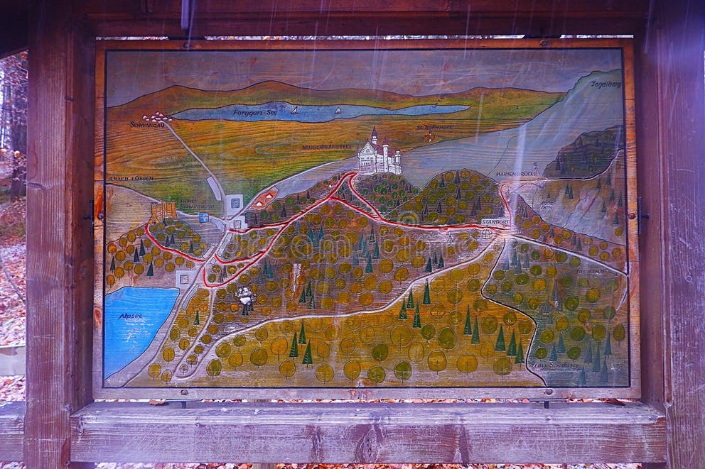 Old Maps of at Neuschwanstein Castle, Germany Editorial Photo - Image ...