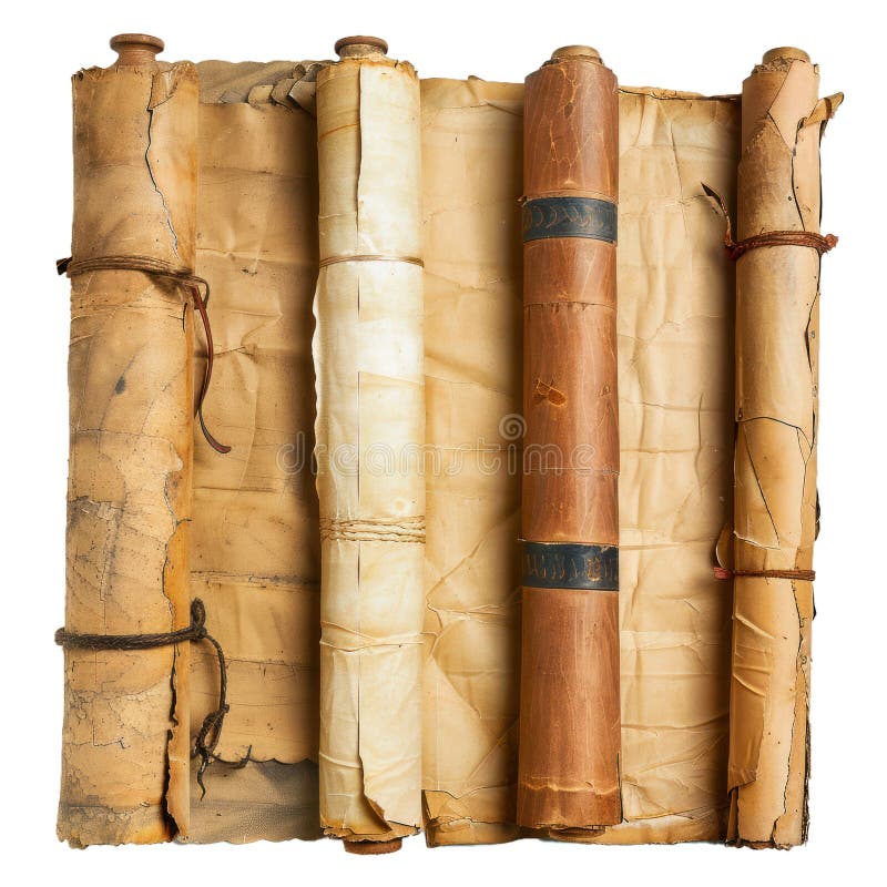 Old Maps and Scrolls Rolled Up Showing Age and Decay Stock Image ...