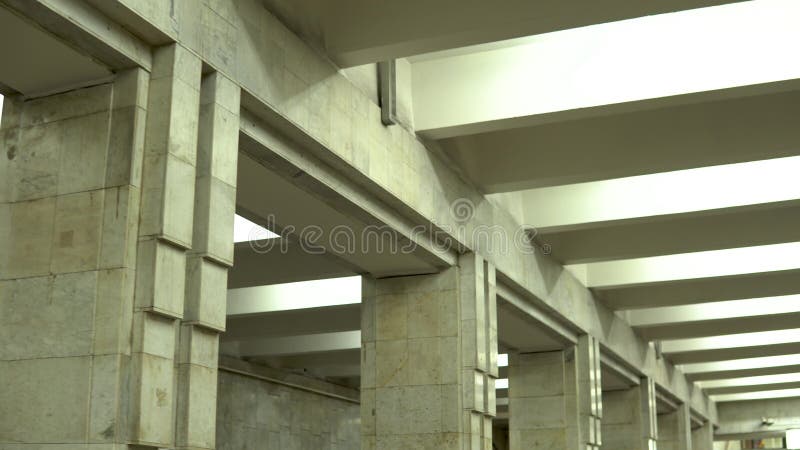 Old Marble Subway Corridor with Large Columns Stock Image - Image of ...