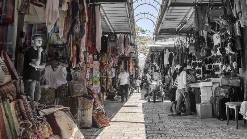 The Old Market in the Ancient Town of Jerusalem, Israel Editorial Stock ...
