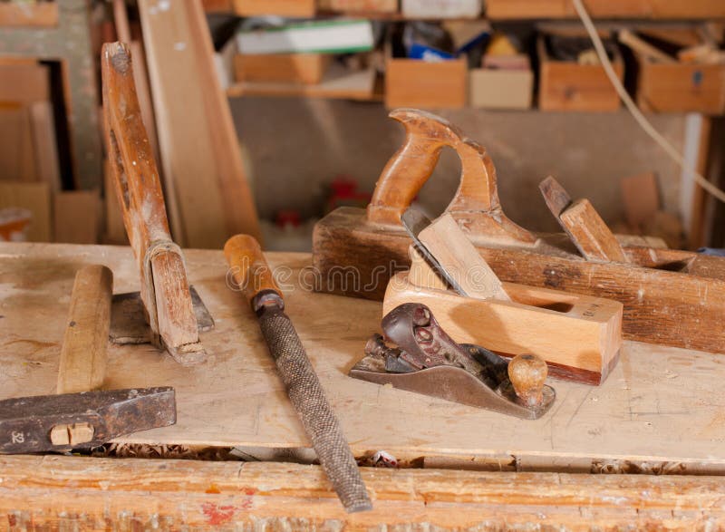 Vintage carpenter s tools stock image. Image of table - 18429677