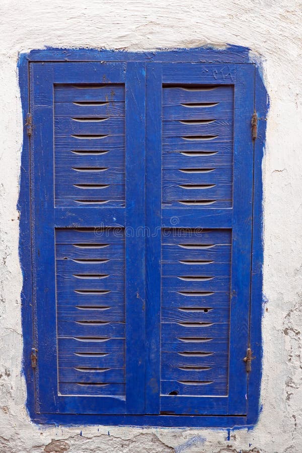 Old Maroccan Blue Window in Essaouria Morocco Stock Photo - Image of ...