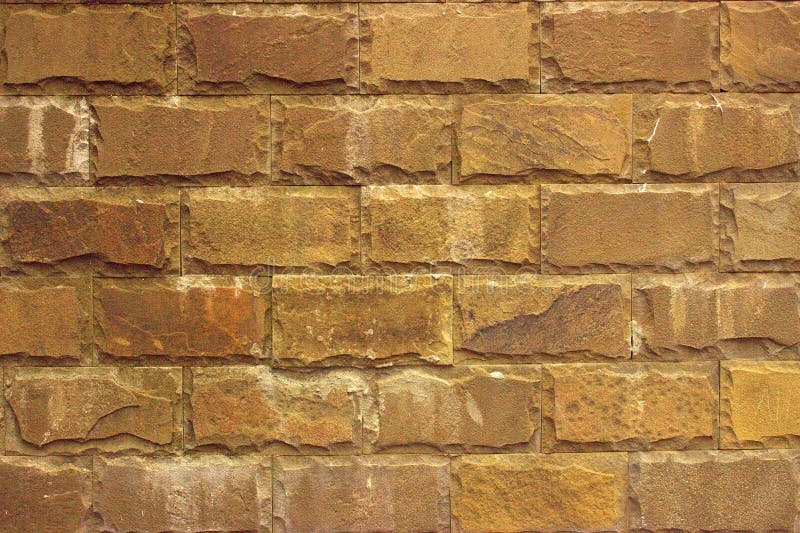 Old Masonry Made of Light Brown Rectangular Large Stone Stock Image ...