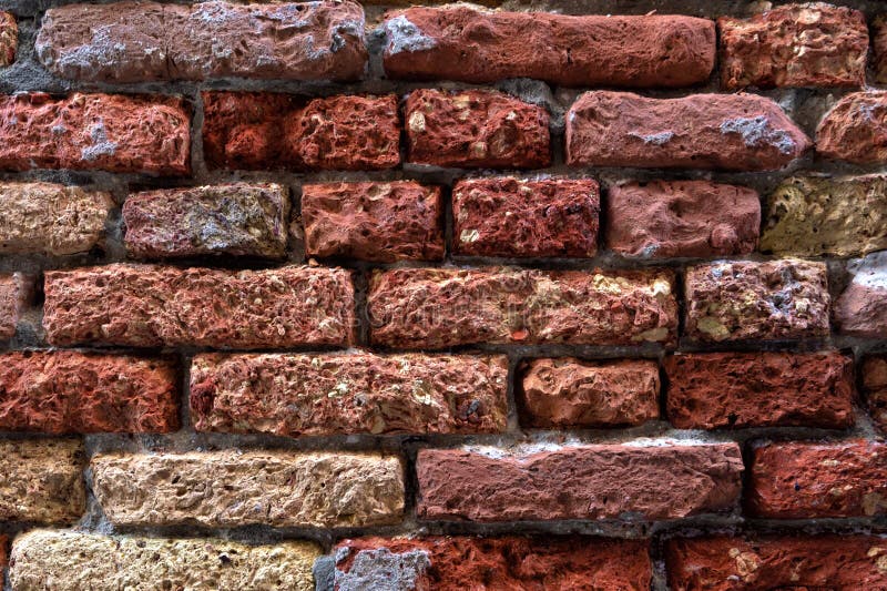 Old Masonry of Red and Yellow Bricks Stock Photo - Image of lasting ...