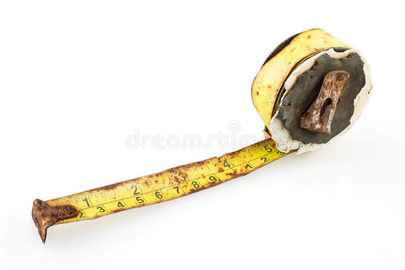 Old Measure Tape Rolled Isolated with Clipping Path Stock Image - Image ...