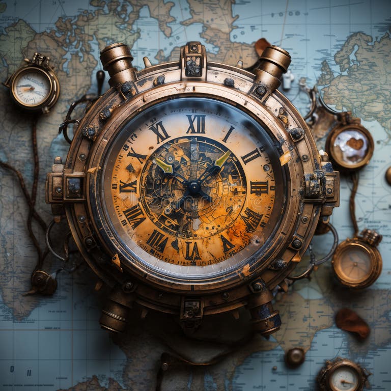 Old Mechanical Clock Dial, Covered with Rust, Vintage Object Stock ...