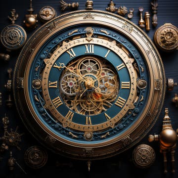 Old Mechanical Clock, Clock Face with Gears, Vintage Object Stock ...