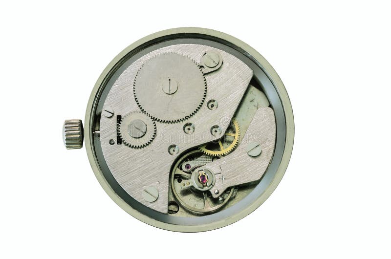 Old Mechanical Clockwork Close-up. Clockwork with Spring Drive and ...