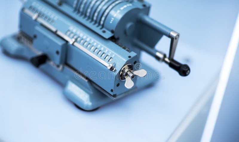 Old Mechanical Manual Counting Machine for Mathematical Calculations ...
