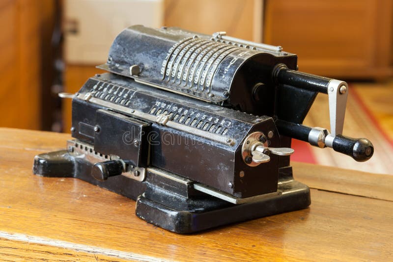 Old Mechanical Manual Counting Machine for Mathematical Calculations ...