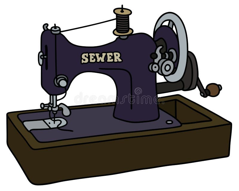 Vintage Sewing Machine Drawing Stock Illustrations – 945 Vintage Sewing ...