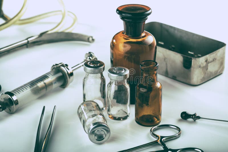 Old medical instruments. stock photo. Image of healthcare - 113980956