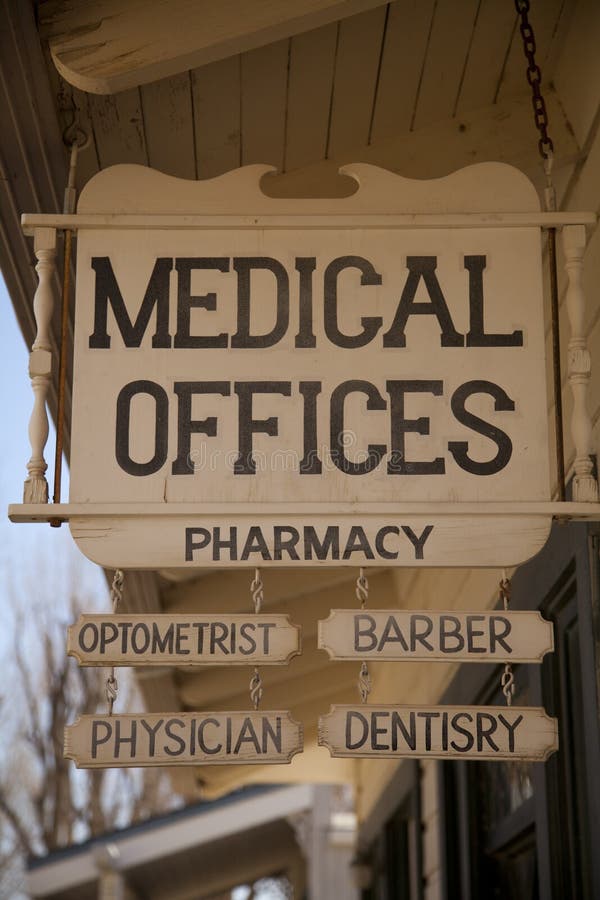 Old Medican Offices Sign stock image. Image of pharmacy - 68998019