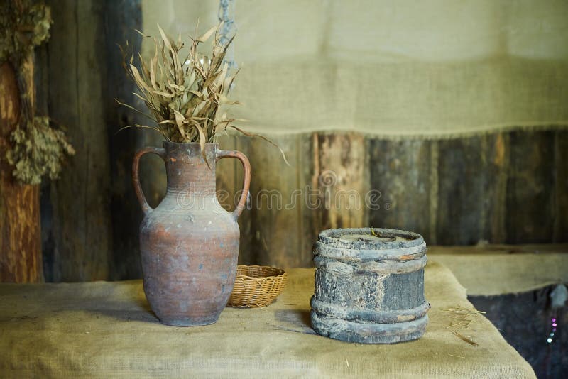 Old Medieval Antique Tableware Stock Image - Image of campfire, iron ...