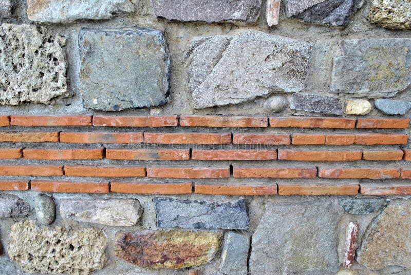 The Old Medieval Brick Wall Ancient Stones Protection City Stock Image ...