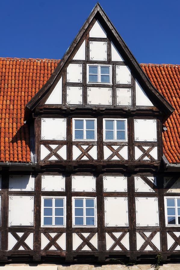 Old Medieval Building in Quedlinburg, Germany. Stock Image - Image of ...