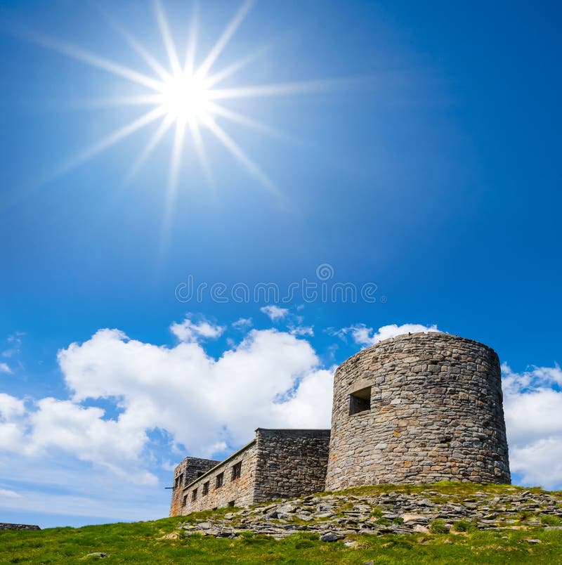 Medieval Castle among Fields at the Sunny Day Stock Photo - Image of ...