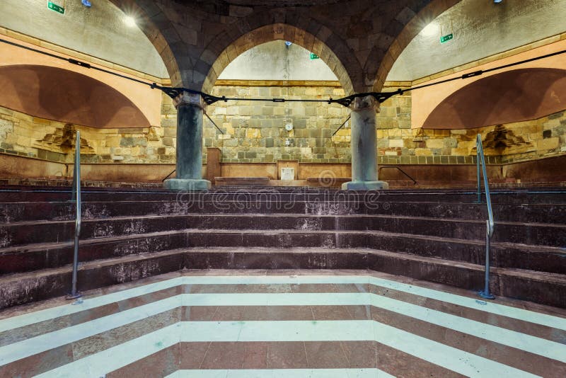 Old Medieval Castle Interior with Columns Stock Image - Image of wall ...
