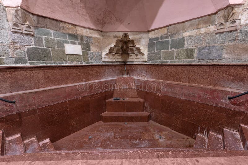 Old Medieval Castle Interior with Columns Stock Photo - Image of ...