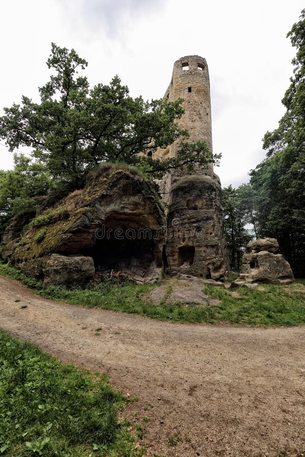 Old Medieval Castle Tower Ruins Stock Photo - Image of spring, medieval ...