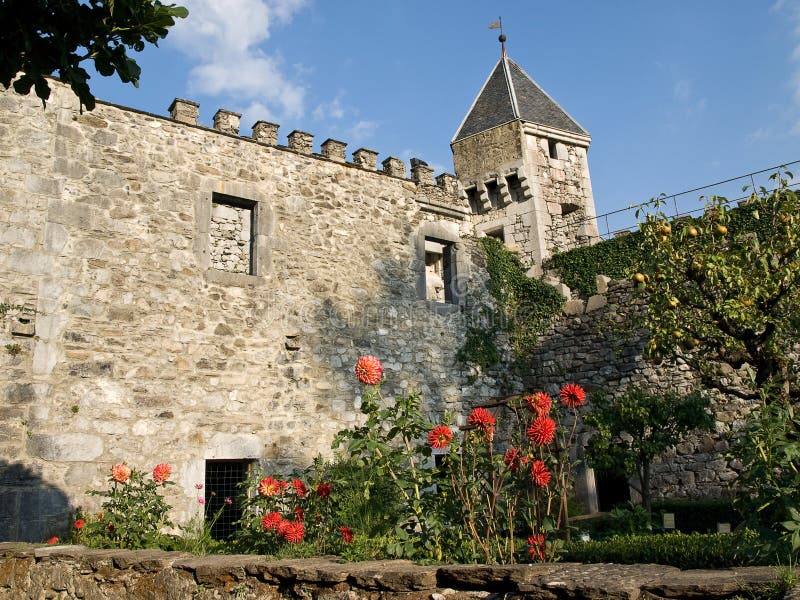 Old medieval castle yard stock image. Image of architecture - 11912531