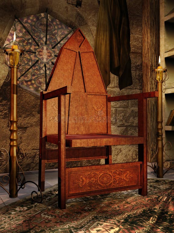 Old medieval chair stock illustration. Illustration of medieval - 23620560