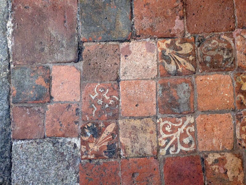 Old Medieval Church Flooring Stones Creating a Brick Pavement Floor ...